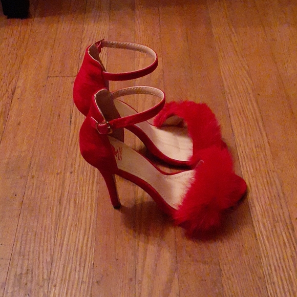 Shiekh | Shoes | Red Suede Open Toe Heels | Poshmark